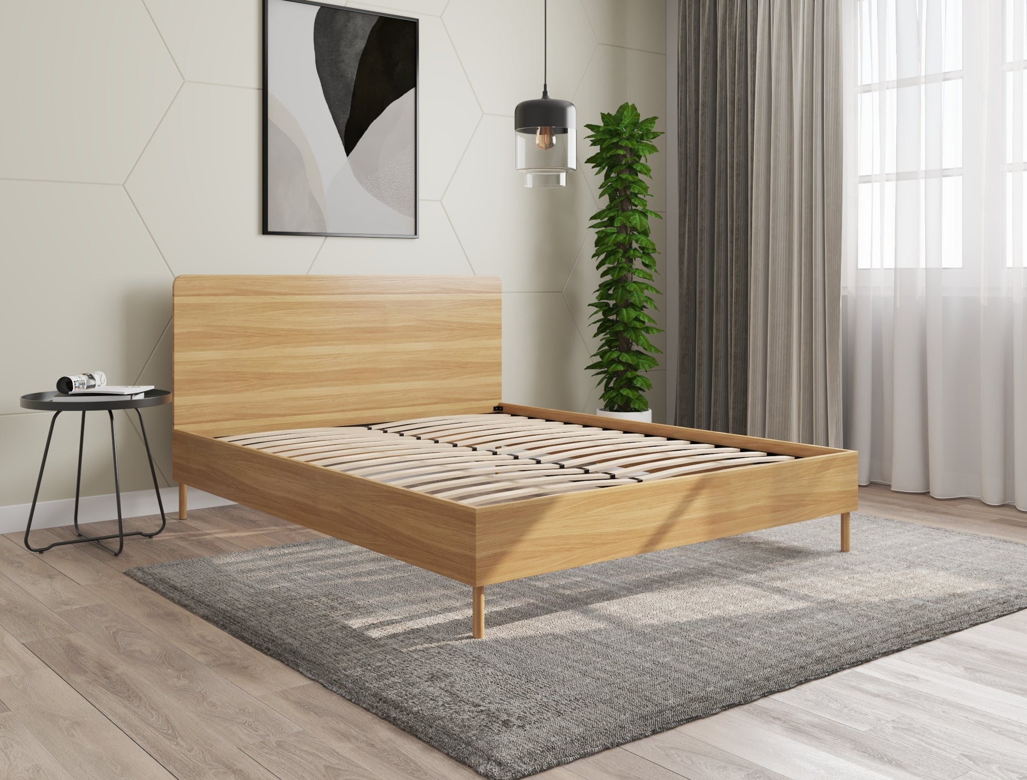 Ari Wooden Natural Bed Frame — ISAAK