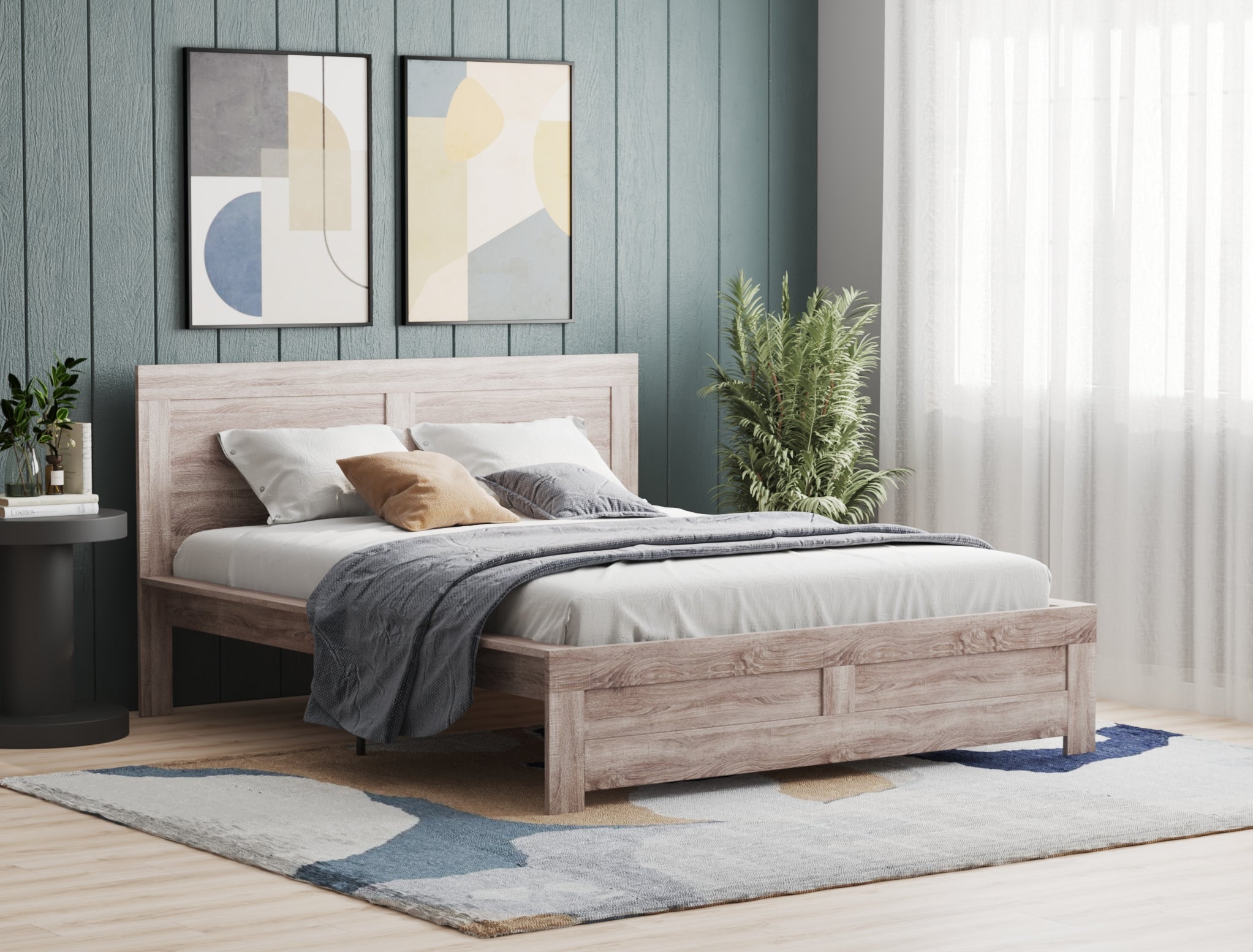 Beckham Wooden Light Oak Bed Frame — ISAAK