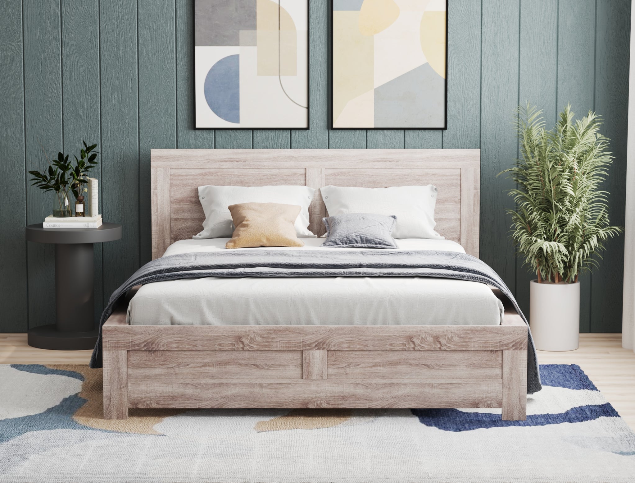 Beckham Wooden Light Oak Bed Frame — ISAAK