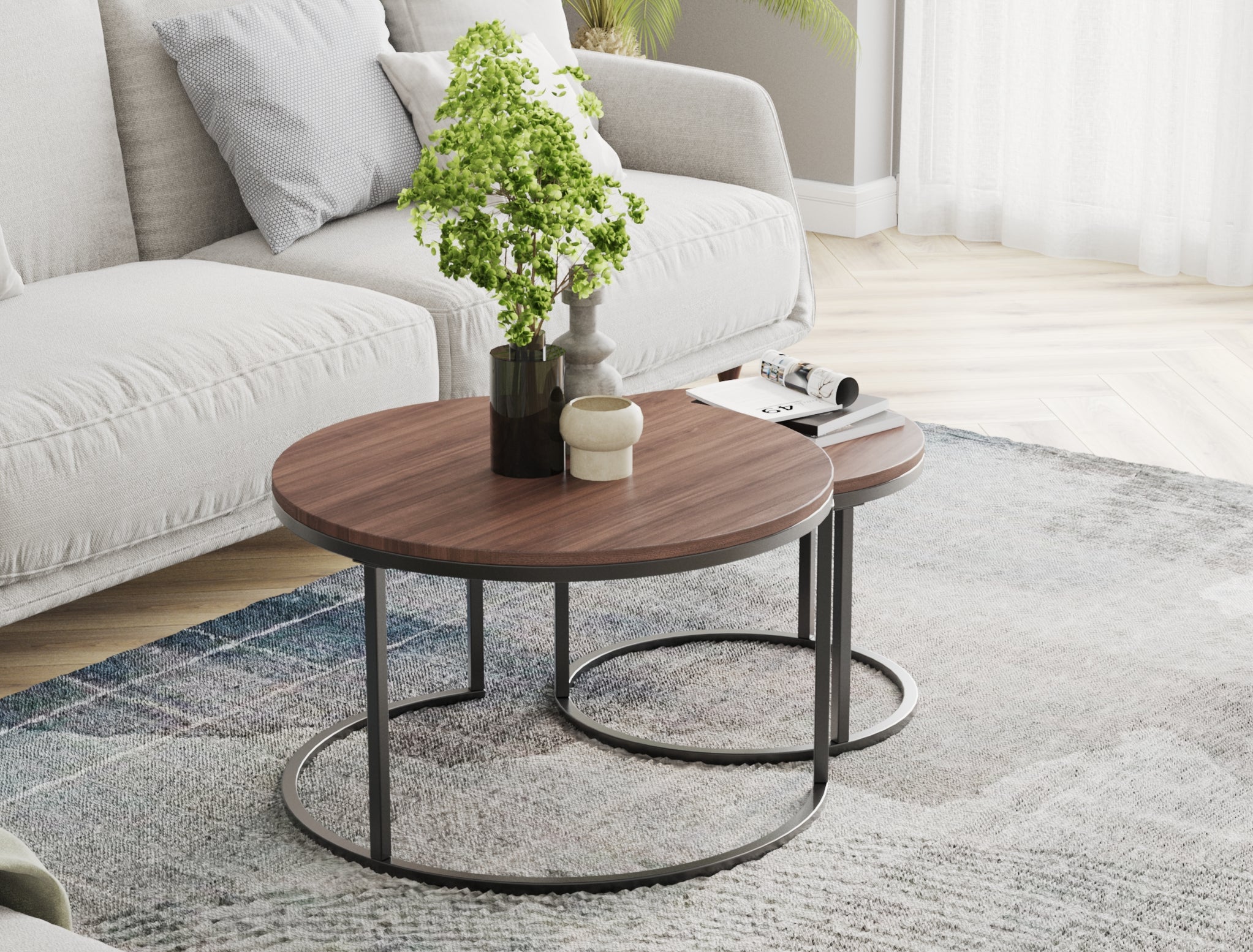 Boston Walnut Nesting Coffee Table — ISAAK