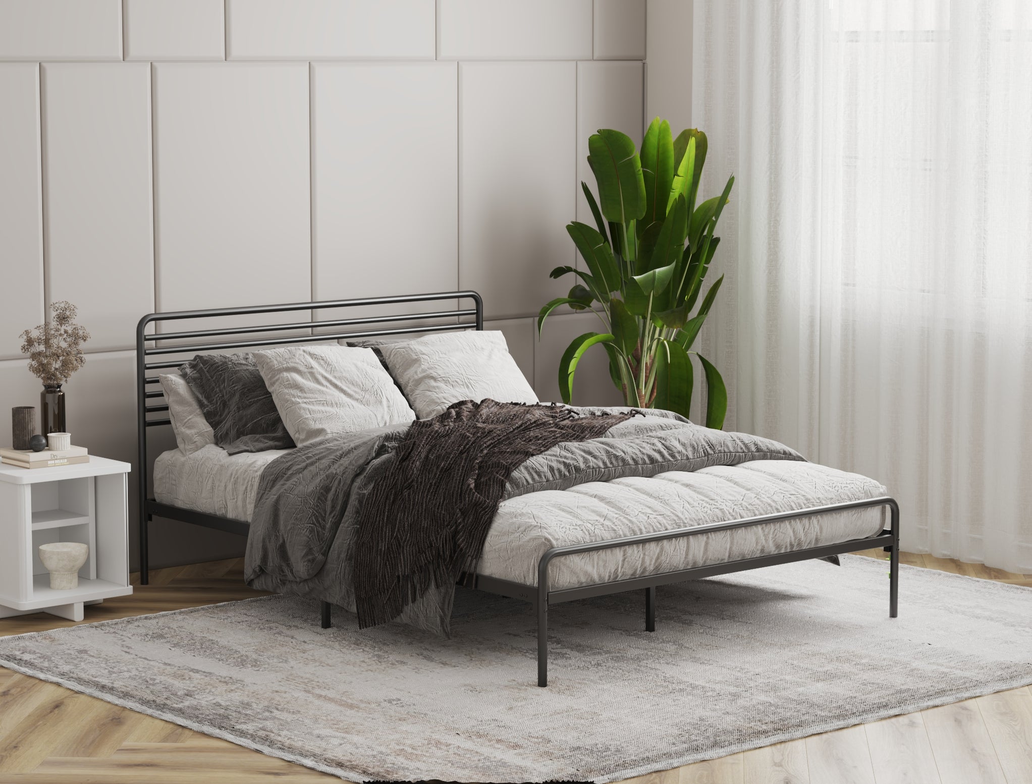 Bailey Black Metal Bed Frame — ISAAK