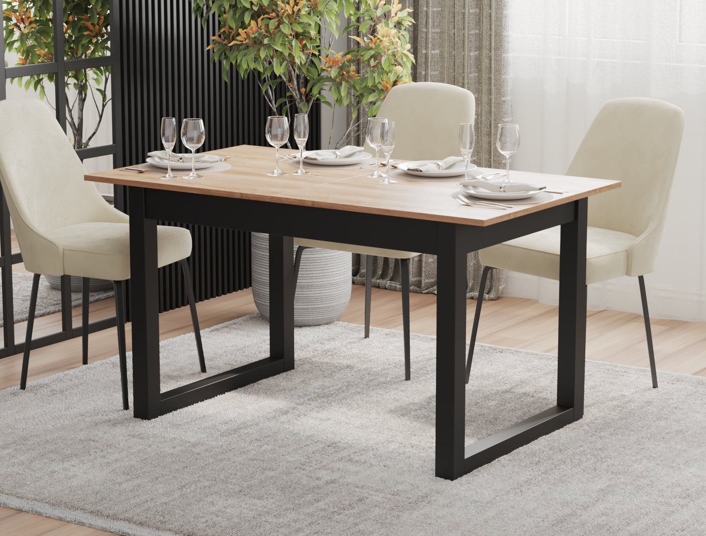 Ivory Extendable Dining Table 140 - 180cm – ISAAK
