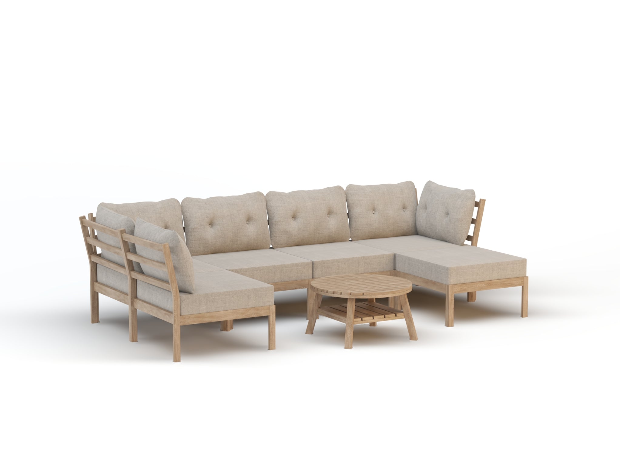 Felix 7 Piece Outdoor Wooden Lounge Set — ISAAK