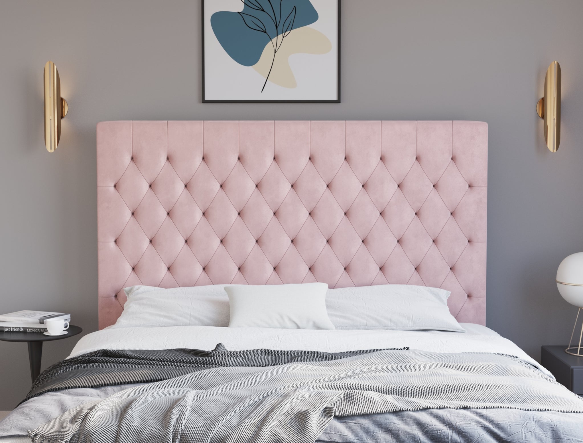 Mansory Pink Velvet Bed Head — ISAAK