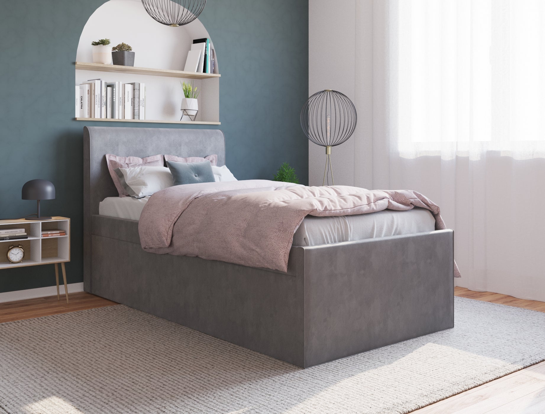 Selina Grey Velvet Trundle — ISAAK